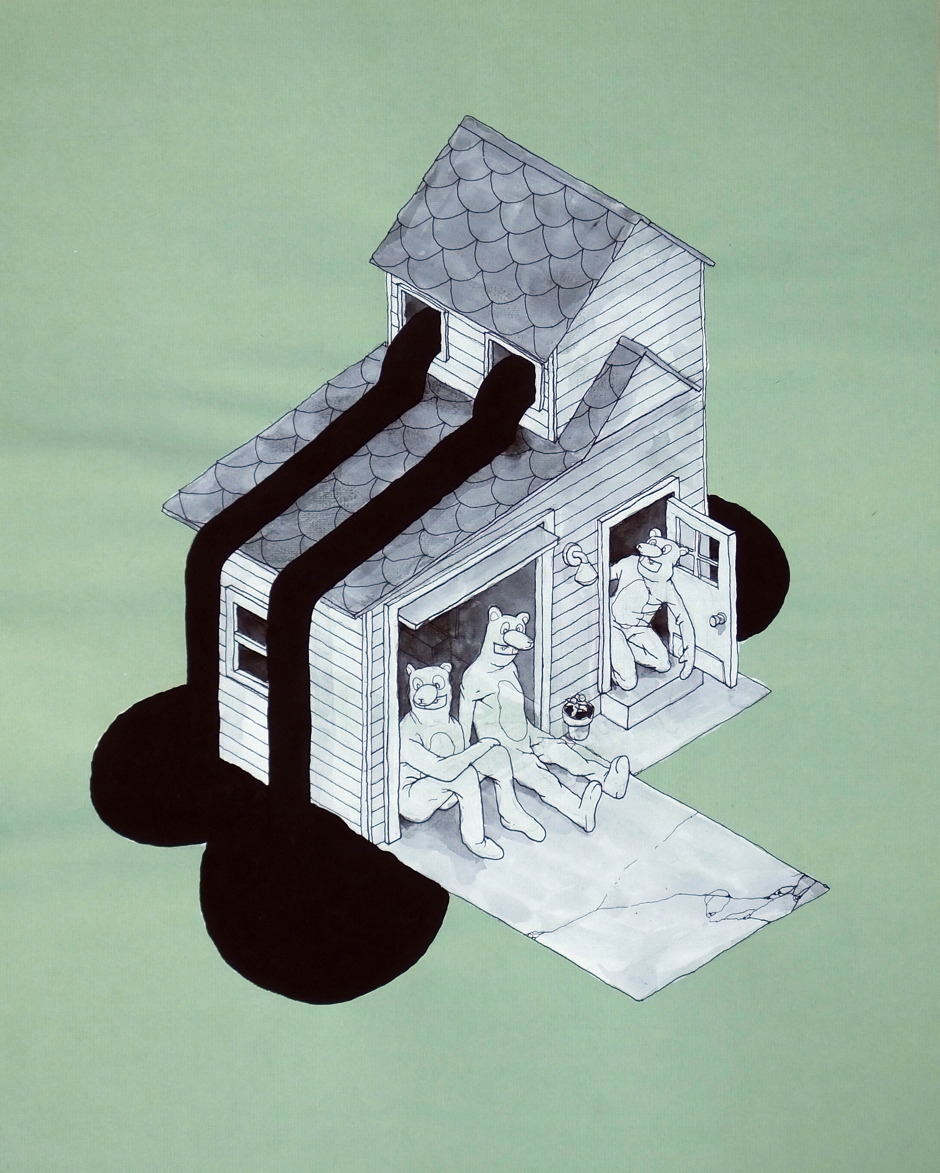 Buildings and Mask Portraits – Brian Spolans