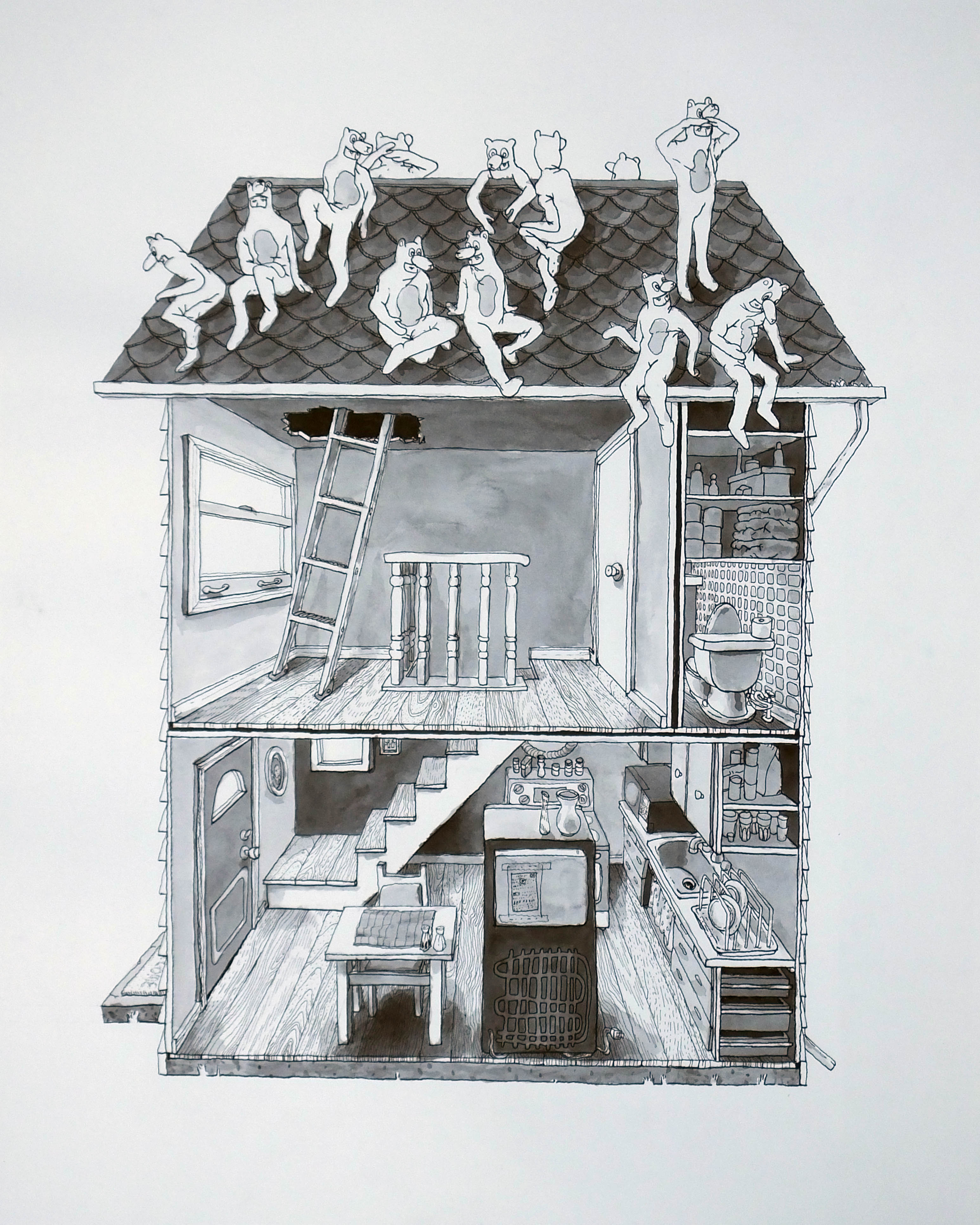 Buildings and Mask Portraits – Brian Spolans